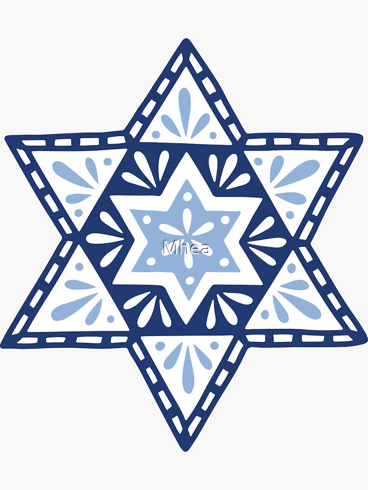 "Blue Star of David hand drawn style" Sticker for Sale by Mhea | Redbubble