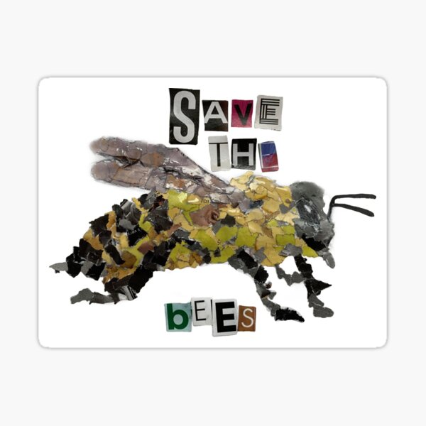 "save the bees collage" Sticker for Sale by aesthetic-honey | Redbubble