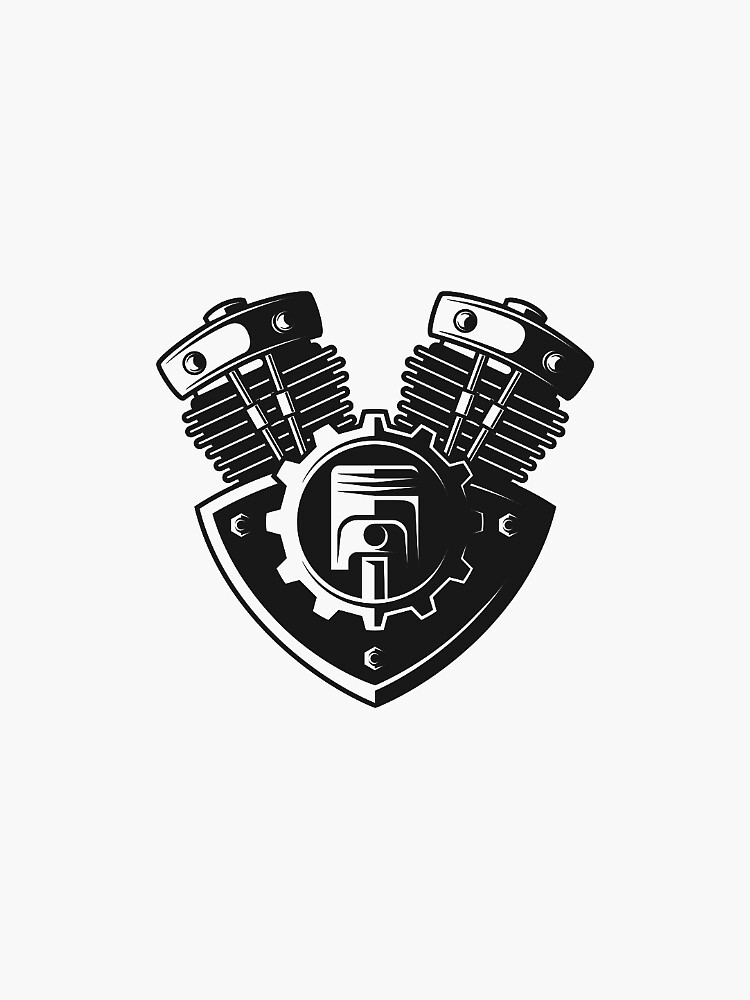 "Engine logo design" Sticker by naveenbj | Redbubble