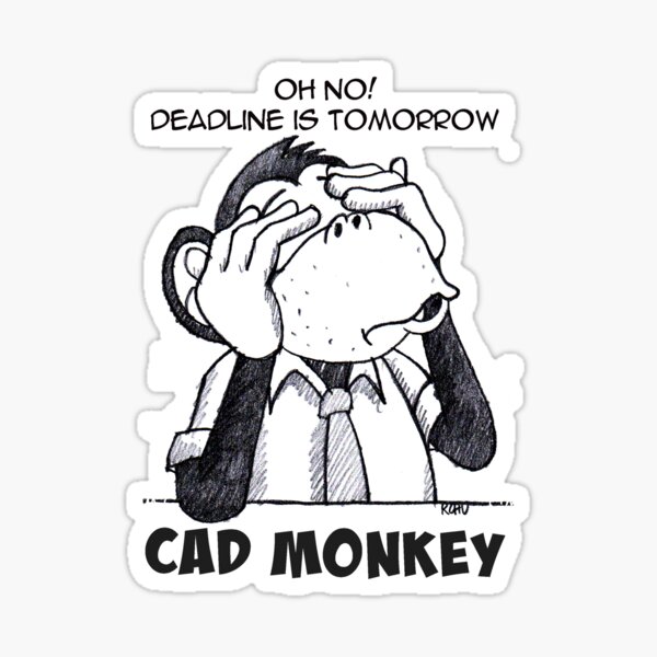 "Cad Monkey See No Evil" Sticker by Chu2Train | Redbubble