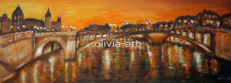 "Nightfall over Paris" by olivia-art | Redbubble