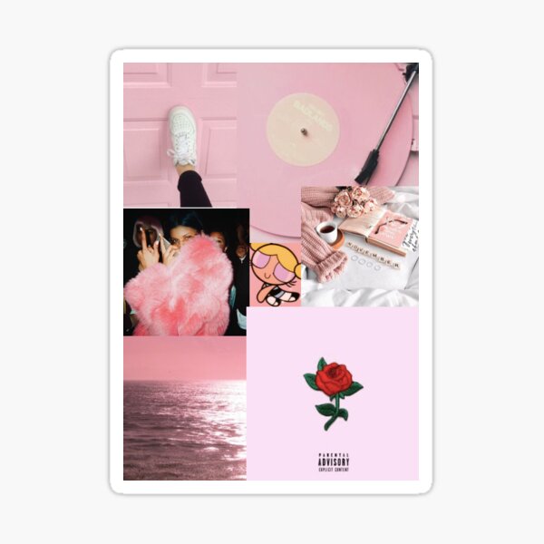 "Aesthetic Pink Clustered Collage" Sticker for Sale by tayla-edwards ...