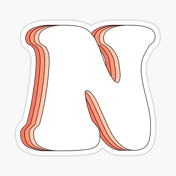 "letter "n" sticker" Sticker by anastasiamanias | Redbubble