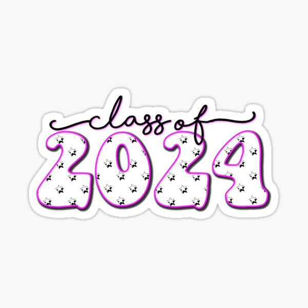 "Class of 2024 Pink Stars" Sticker for Sale by agnello22 | Redbubble