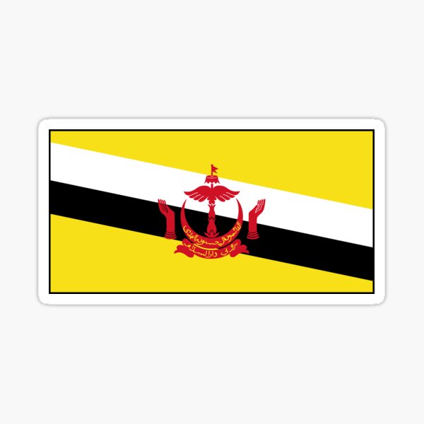 "Brunei Flag Gifts, Stickers & Products" Sticker for Sale by mpodger ...