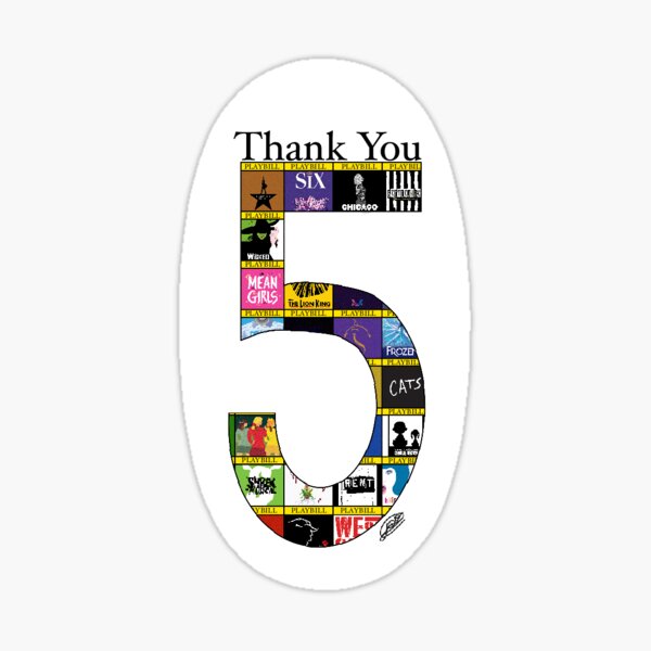 "Thank You 5" Sticker for Sale by ledaod | Redbubble