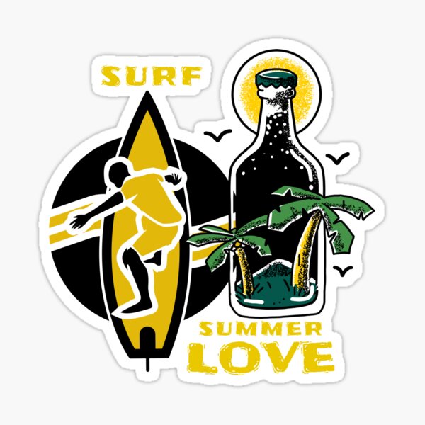 "The 3 most important things in life: surf, surf & surf." Sticker for ...