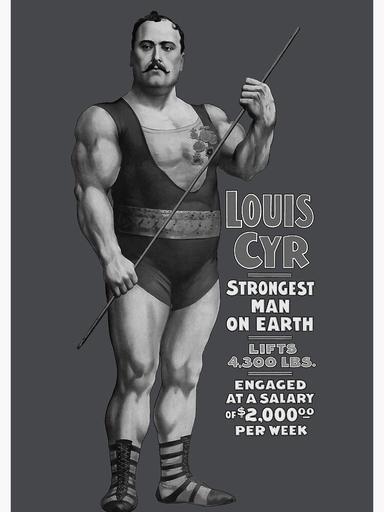 "Strongest Man On Earth - Vintage Strongman Louis Cyr" Spiral Notebook ...