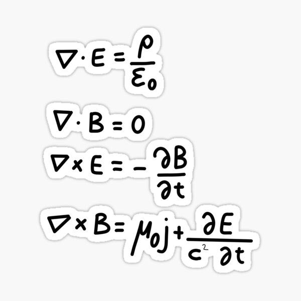 "Minimal Maxwell equations " Sticker for Sale by GraphicArtBros | Redbubble