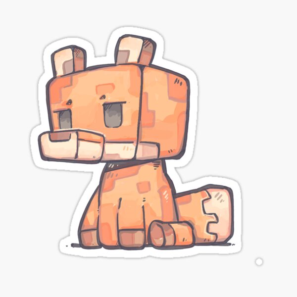 "Minecraft Fox Artwork" Sticker for Sale by ItzRens | Redbubble