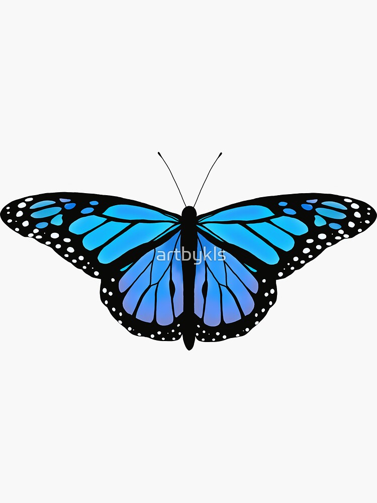 "Blue Monarch Butterfly" Sticker by artbykls | Redbubble