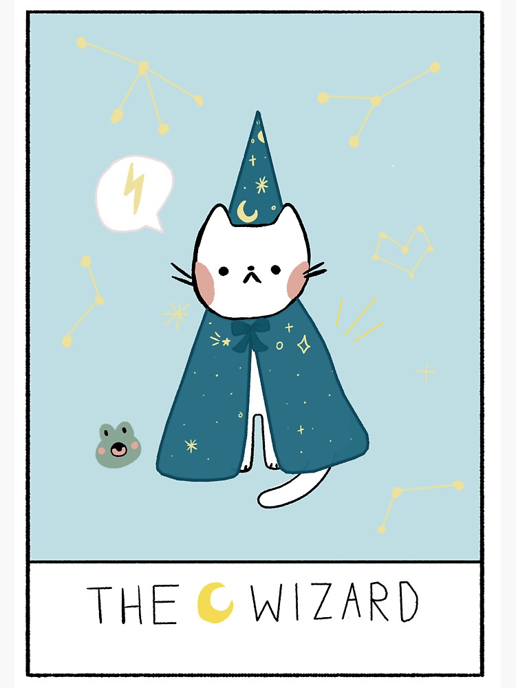"The wizard kitty" Sticker for Sale by fluffyramencat | Redbubble