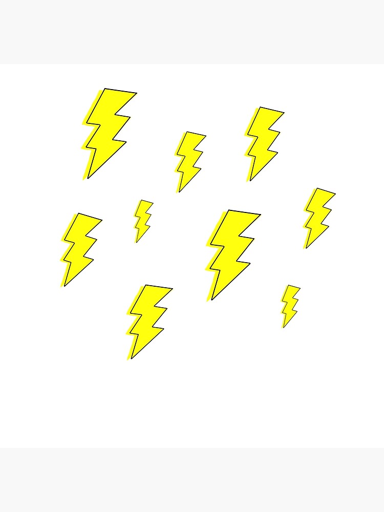 "Bright yellow lightning bolt sticker pack" Poster by stickersbyoreo ...