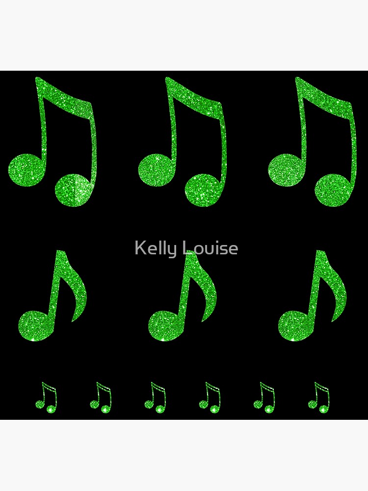 "Green Music Notes" Poster by kellylouisev | Redbubble