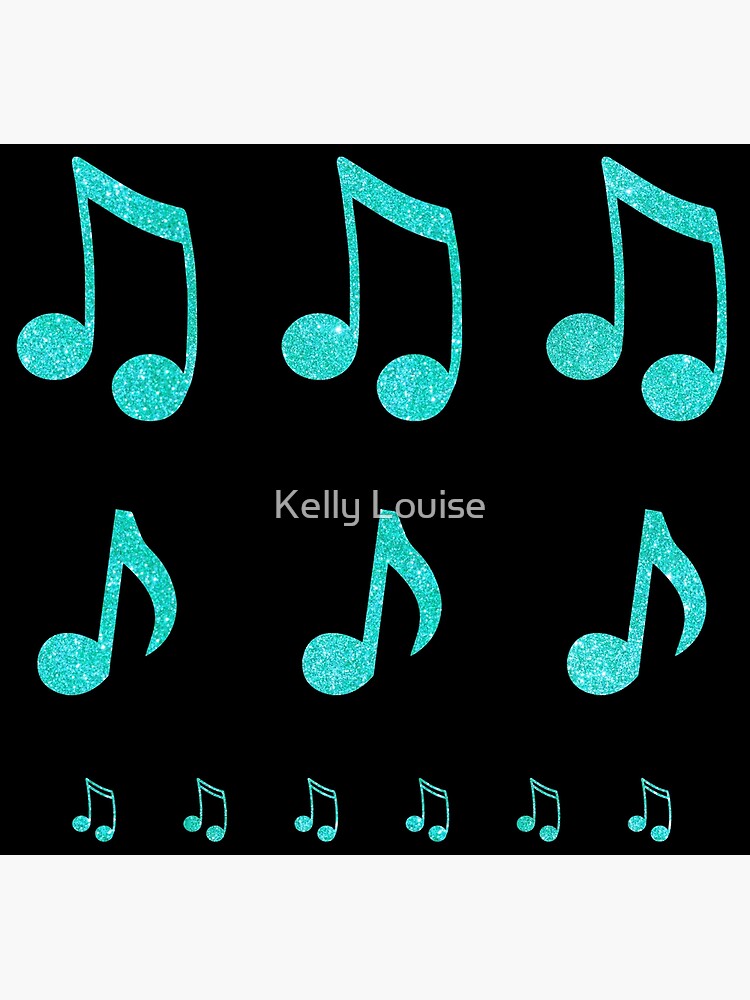 "Teal Music Notes" Poster for Sale by kellylouisev | Redbubble