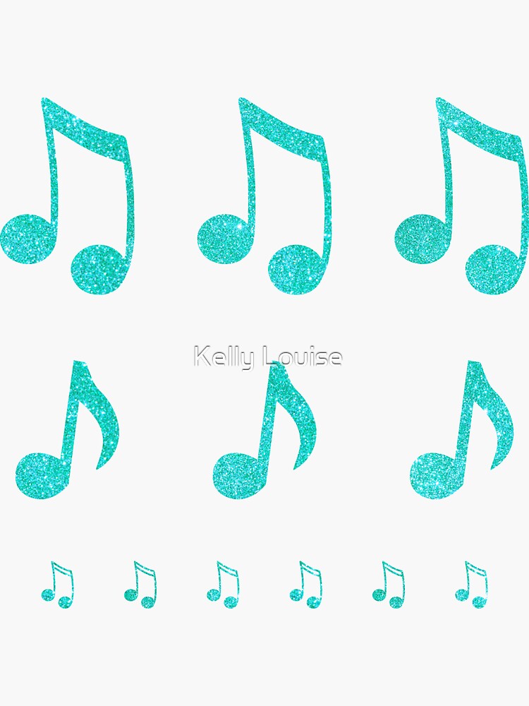 "Teal Music Notes" Sticker by kellylouisev | Redbubble