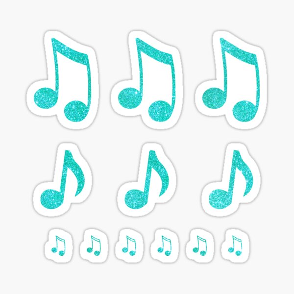 "Teal Music Notes" Sticker by kellylouisev | Redbubble