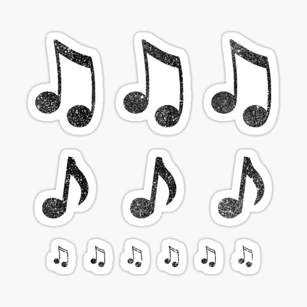 "Black Music Notes" Sticker for Sale by kellylouisev | Redbubble
