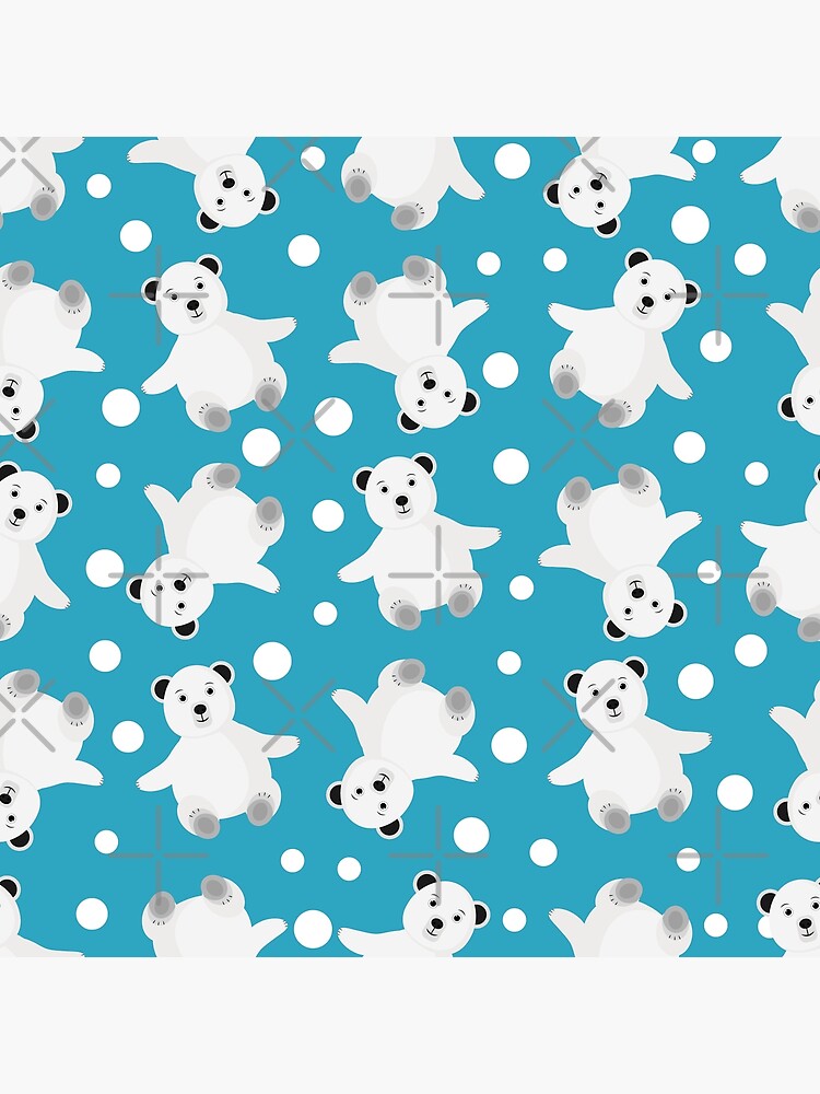 "White bear pattern with falling snow. Winter pattern design" Canvas ...