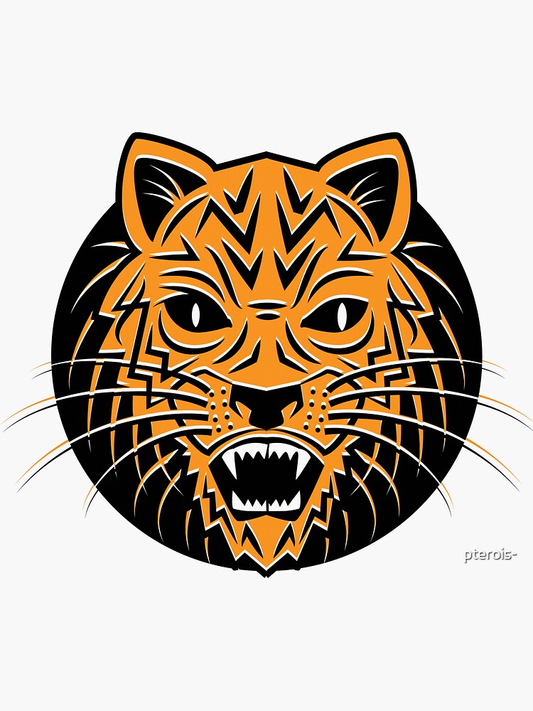 "Tribal Tiger" Sticker by pterois- | Redbubble