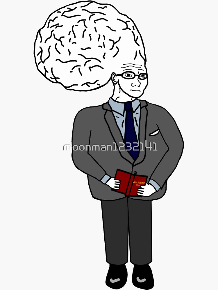 "big brain wojak" Sticker by moonman1232141 | Redbubble