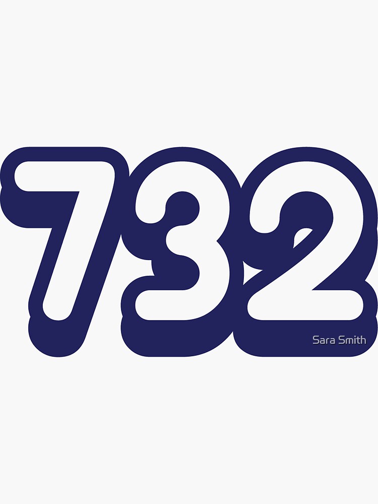 "732" Sticker for Sale by Sara Smith | Redbubble