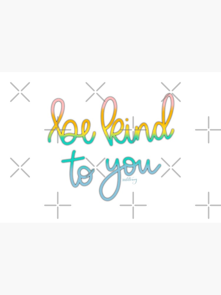 "be kind to you cursive design rainbow" Hardcover Journal for Sale by ...
