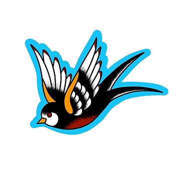 "Swallow" Sticker for Sale by InkedEagle | Redbubble