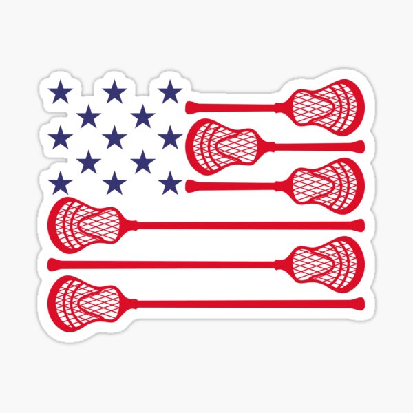 "Sports Lacrosse American Flag" Sticker by lolodesignprint | Redbubble