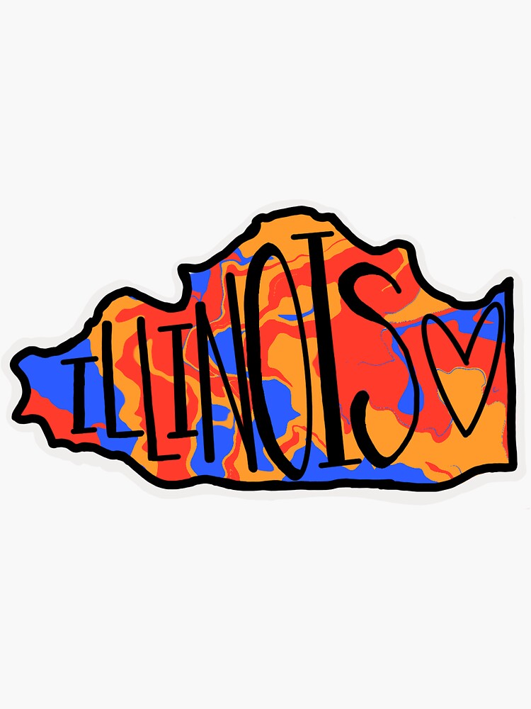 "cute illinois sticker!" Sticker for Sale by ealayna | Redbubble