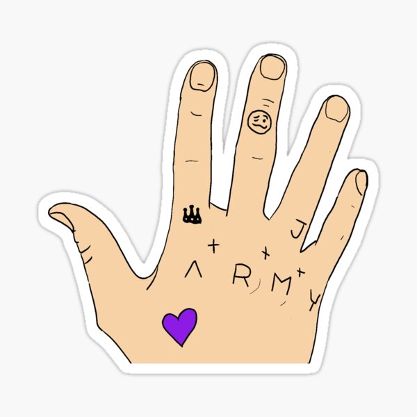 "jungkook hand tattoo study " Sticker for Sale by Reyaaa | Redbubble