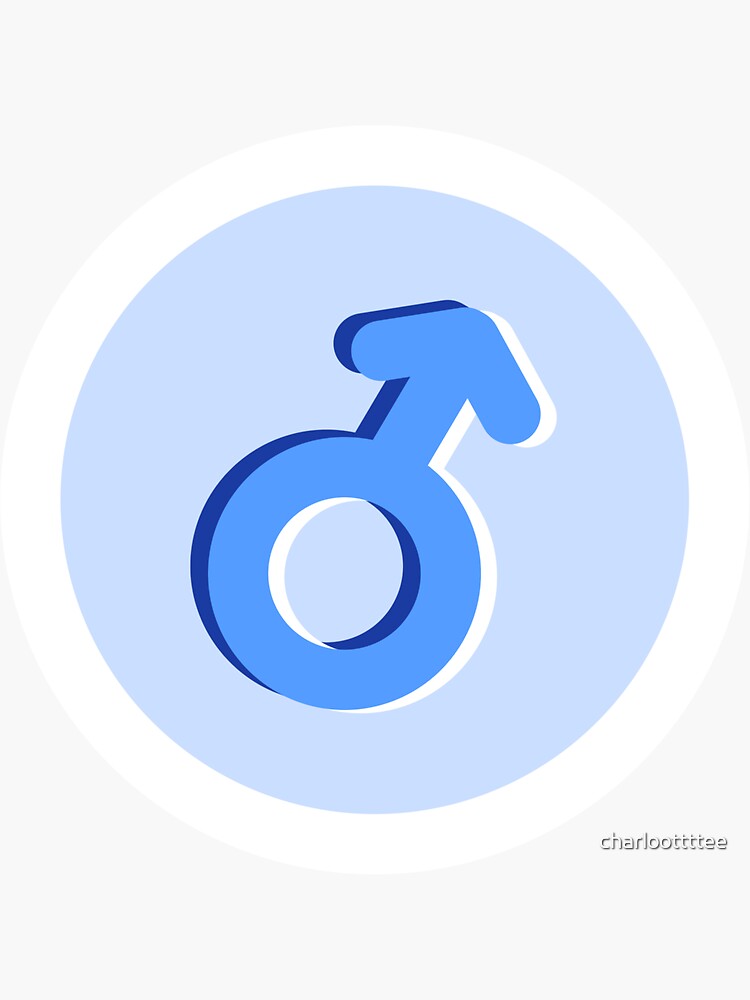 "male logo" Sticker for Sale by charloottttee | Redbubble