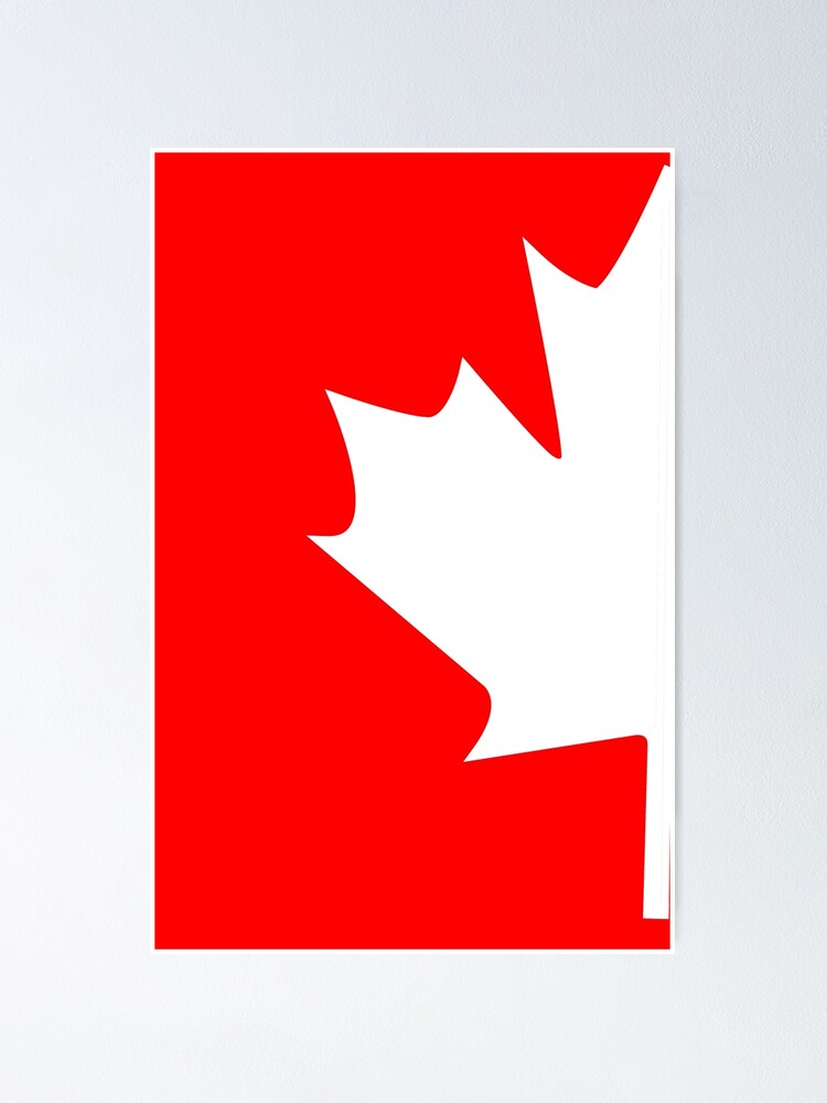 "White Half Canadian Maple Leaf " Poster for Sale by Corbitron | Redbubble