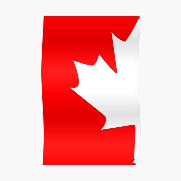 "White Half Canadian Maple Leaf " Poster for Sale by Corbitron | Redbubble