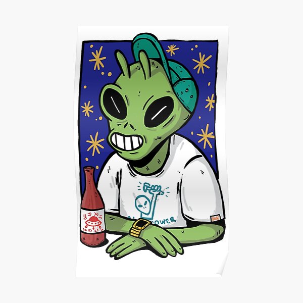 Alien Beer Posters | Redbubble