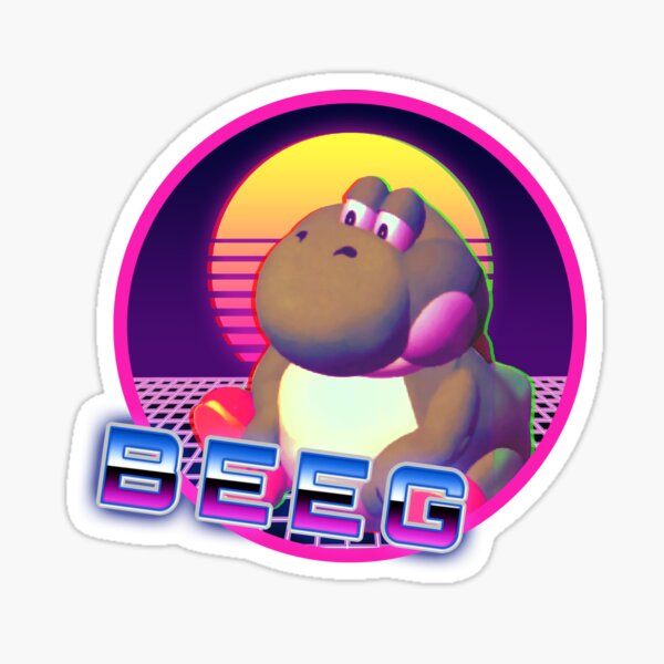 "BEEG Synthwave" Sticker for Sale by thenerddistrict | Redbubble