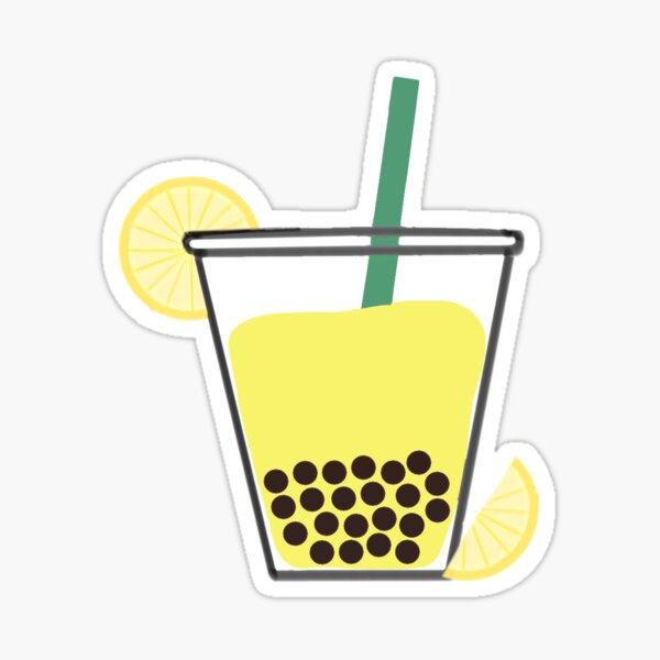 "Lemon Bubble Tea" Sticker for Sale by TillyToc | Redbubble