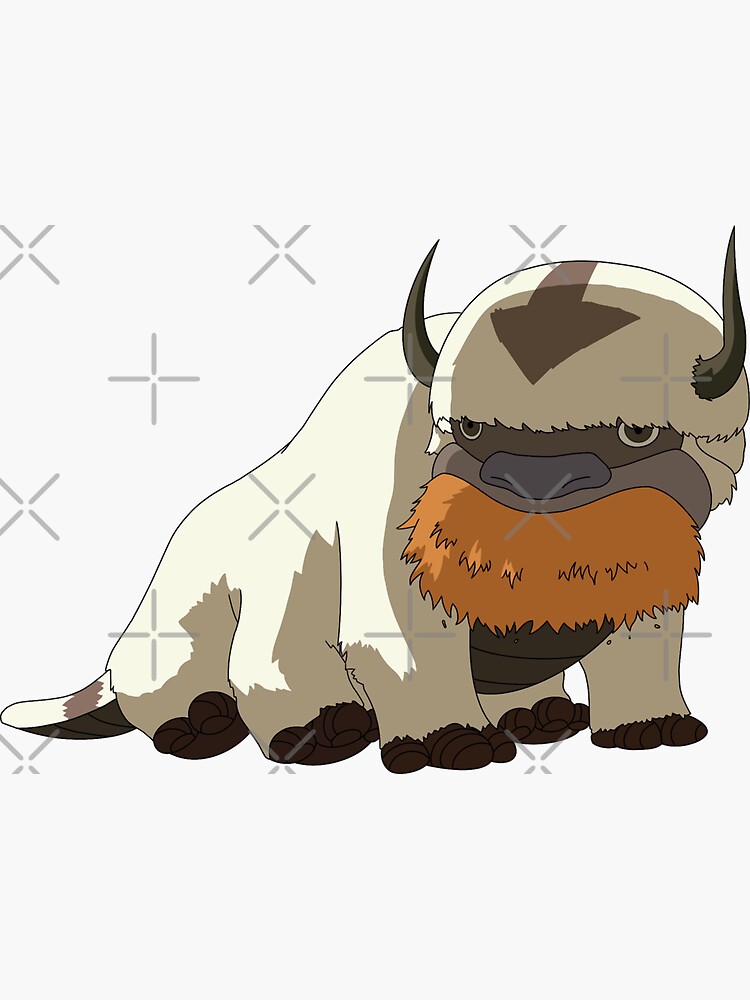 "appa from avatar eating hay" Sticker by gwynethc | Redbubble