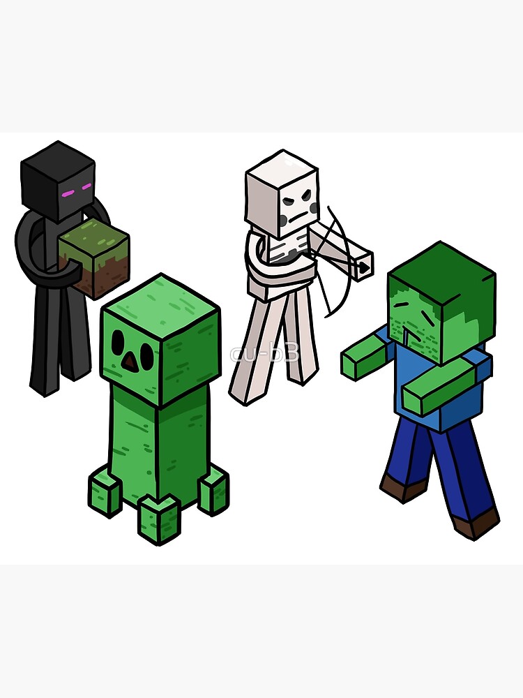 "Minecraft overworld mobs" Poster for Sale by cu-b3 | Redbubble