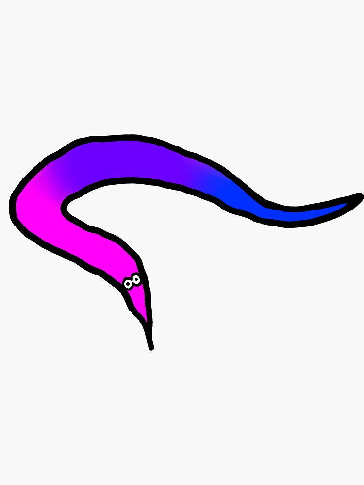 "Bi Pride Flag Worm on a String" Sticker by MystickerShoppe | Redbubble
