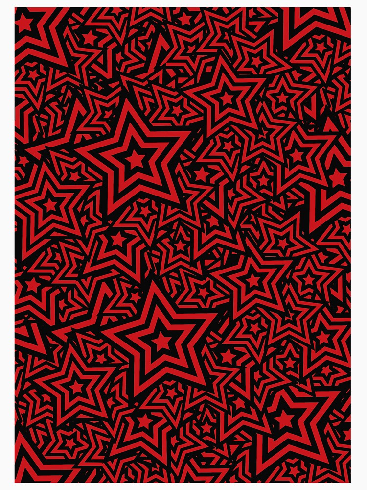 "Star Pattern Persona 5 Red & Black" T-shirt by sammygenius | Redbubble