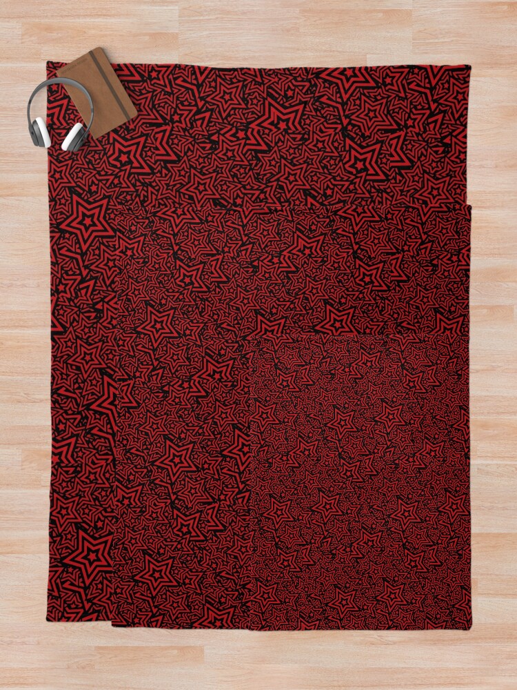 "Star Pattern Persona 5 Red & Black" Throw Blanket for Sale by ...