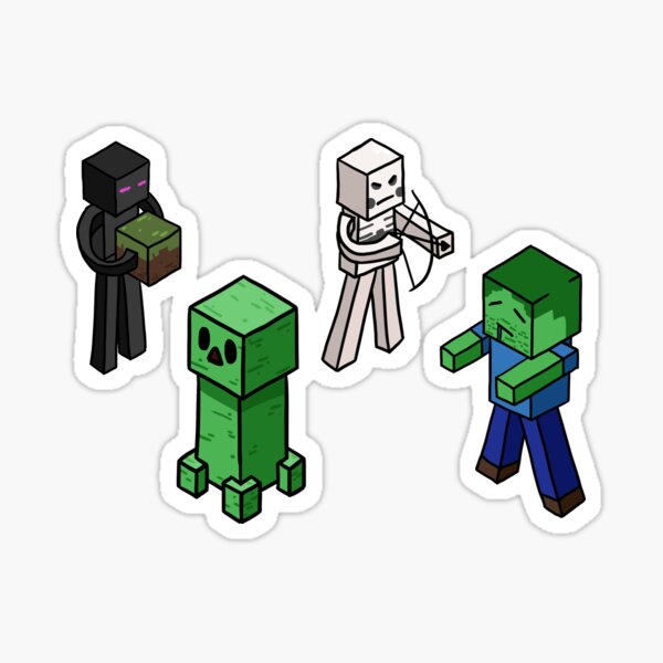 Minecraft Mobs Stickers | Redbubble
