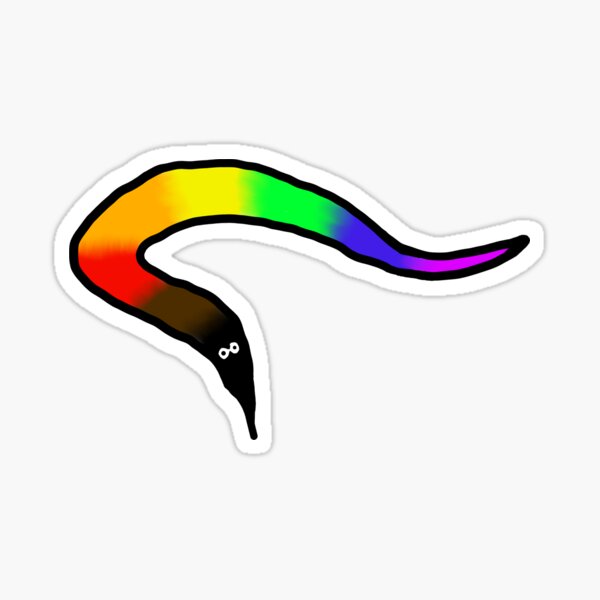 "LGBT+ Pride Flag Worm on a String" Sticker for Sale by MystickerShoppe ...