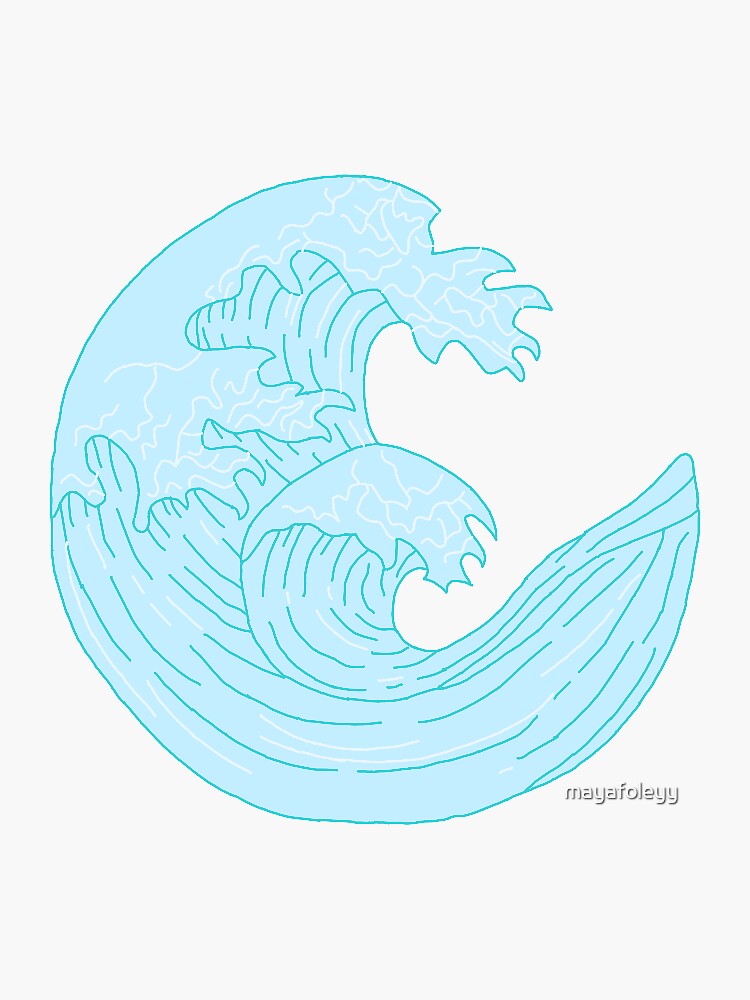 "Blue Wave" Sticker for Sale by mayafoleyy | Redbubble