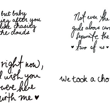 "One direction lyrics sticker pack" Sticker for Sale by Alycialackey ...