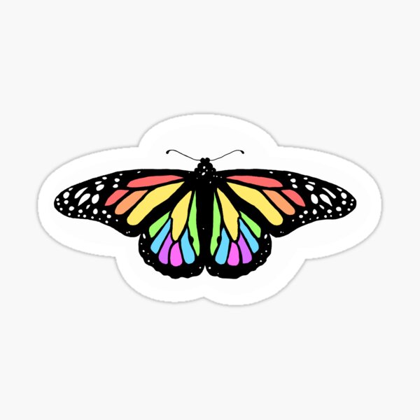 "Rainbow Butterfly Sticker" Sticker by ourstickershack | Redbubble
