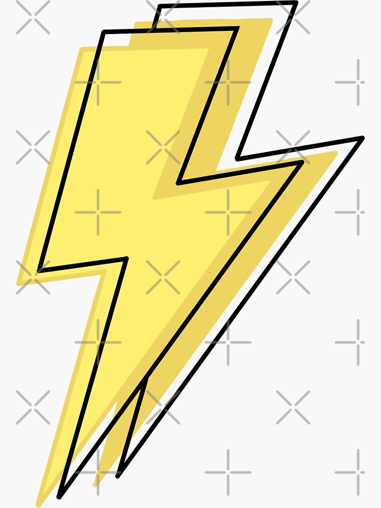 "Yellow Lightning Bolt" Sticker for Sale by lizziemedved | Redbubble