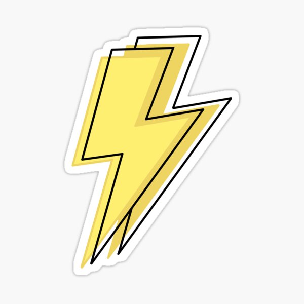 "Yellow Lightning Bolt" Sticker for Sale by lizziemedved | Redbubble