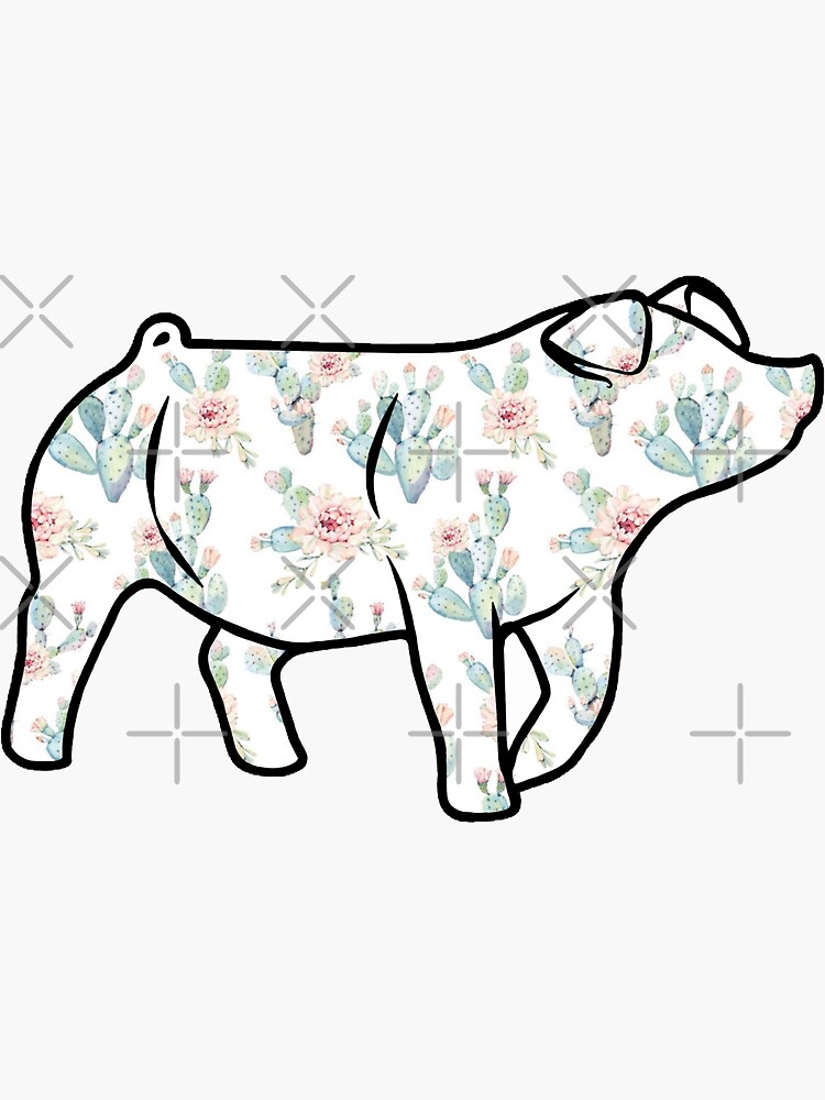 "Watercolor Cactus Pig Silhouette 1 - NOT FOR RESALE WITHOUT PERMISSION ...